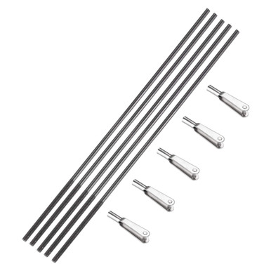 uxcell 5pcs M2 x 28mm One End Threaded 300mm Long Metal Push Rods W ...
