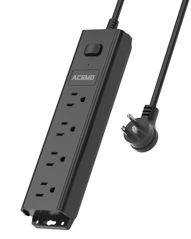 Power Strip Surge Protector - 5 ft Extension Cord, 4 AC Outlets, Flat ...