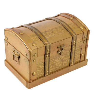 BESTOYARD Wooden Jewelry Storage Bins Gold Home Decor Pirate Treasure ...