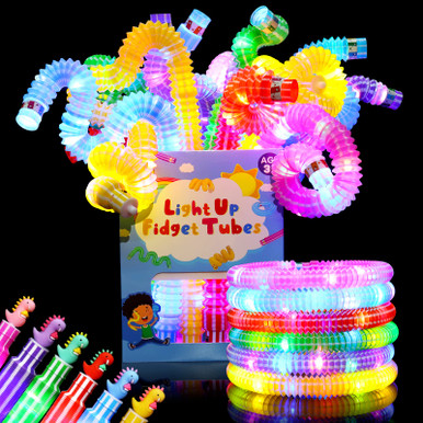 ANGGIKO Party Favors Glow Sticks Light Up Fidget Tubes 6 Pack, Large ...