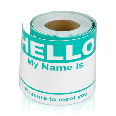 300 pcs, Turquoise Hello My Name is Stickers - 2.3 x 4 Inch, Hello My ...