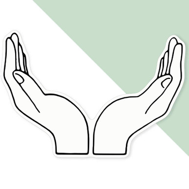 Extra Large 460mm 'Open Hands' Permanent Sticker Decal for Cars/Windows ...