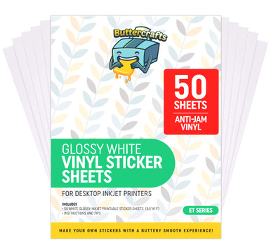 Printable Vinyl - Sticker Paper for Inkjet Printer for Epson (50 Sheets ...