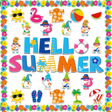 Kepeel Hello Summer Cutouts Bulletin Board Decorations, Hawaiian Luau ...