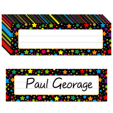 FaCraft 36PCS Confetti Name Tags for Classroom Teacher Nameplates for ...