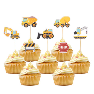 35 Pcs Construction Cupcake Topper, GMFINE Construction Cake ...