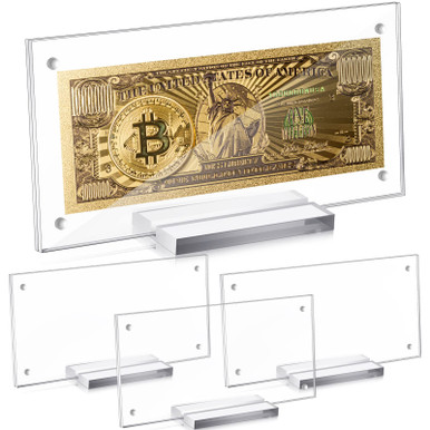 4 Pack Acrylic Display Currency Paper Money Holder Dollar Bill Frame ...