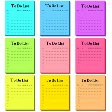 to Do List Sticky Notepad Bright Colors Checklist Small Planning Notes ...