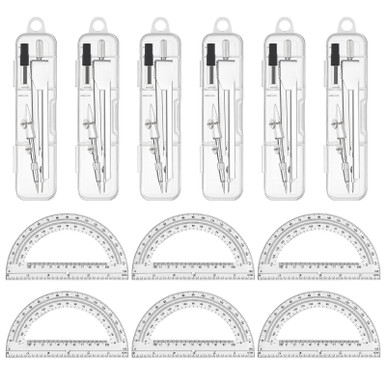 6 Sets Compass and Protractor Sets Student Basics Geometry Math Set ...