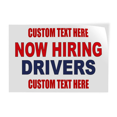 Custom Decal Stickers Multiple Sizes Now Hiring Drivers Red Blue ...