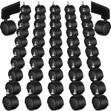 Thyle 50 Pack Screw Thread Wheels 2 Inch Nylon 360 Degree Threaded Stem ...