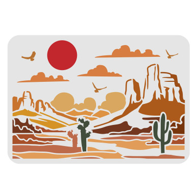 FINGERINSPIRE Desert View Stencils 11.7x8.3 inch Plastic Gobi Desert ...