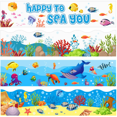 65 Feet Sea Theme Bulletin Board Borders 4 Design 60 Pcs Bulletin Board ...