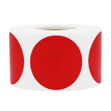 Red Color Coding Labels for Organizing Inventory 1 1/2 Inch Round ...