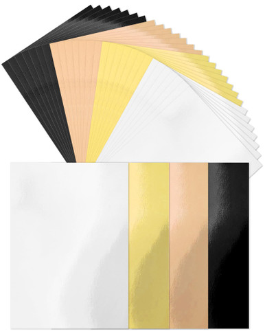 Cinvo 32 Pack Metallic Paper Sheets A4 Thick Cardstock Foil 250 GSM ...