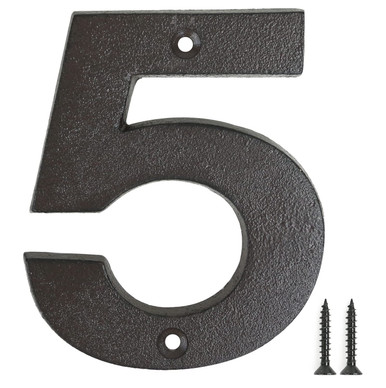Fitous 4.9 Inch High Vintage Cast Iron House Number Outsider, Solid ...