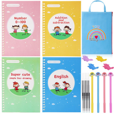 Writing Practice Copybook Set for Kids, 4 Handwriting Practice Book ...