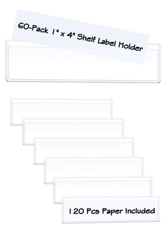 60-Pack Clear Adhesive Pockets with Opening Top to Reusable Labels ...