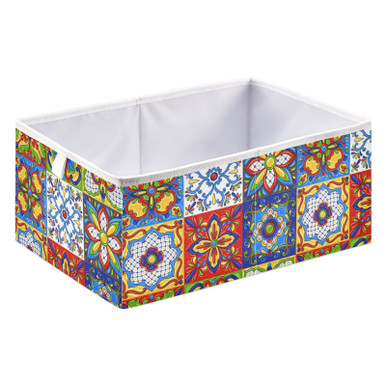 Mexican Talavera Cube Storage Bin Collapsible Storage Bins Waterproof ...