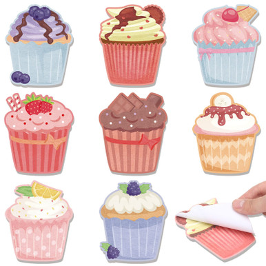 8 Pcs Sticky Notes Yummy Sticky Notes Cute Kawaii Cupcake Shaped Sticky ...