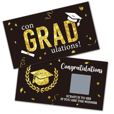 REWIDPARTY Black Gold Graduation Party Scratch Off Cards?32 PCS? High ...