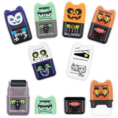 6Pcs Cute Cartoon Eraser, Colorful Roller Rubber, Halloween Themed ...