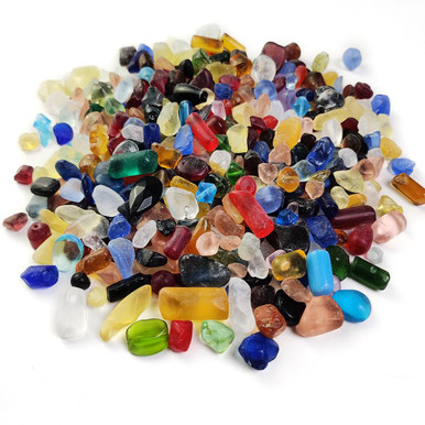 Decorative Matted Colorful Sea Glass Tumbled Stones Aquarium Rocks Vase ...