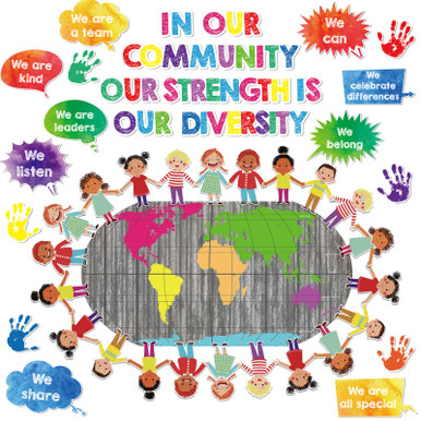 Seajan 62 Pcs Our Strength is Our Diversity Classroom Bulletin Board ...