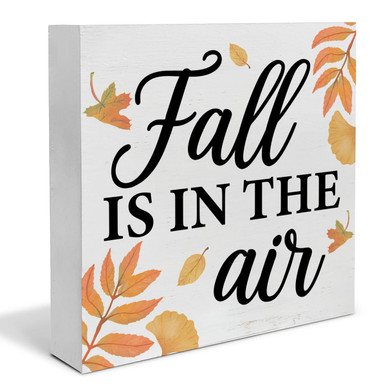 Fall Wood Box Sign Art Desk Decor Autumn Wood Block Sign Fall is in the ...