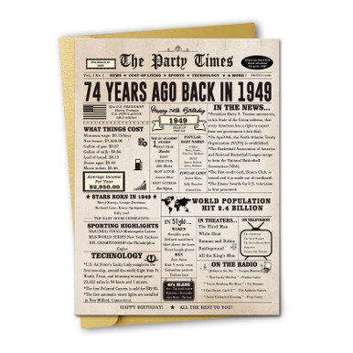 Ziwenhu Jumbo 74th Birthday Card for Mom Dad, Funny 74th Birthday Gifts ...