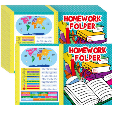 12 Pcs Homework Folders for Students Two Pocket Folders for Kids 9.5 x ...