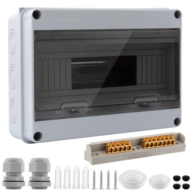 Power Distribution Box 12 Way Circuit Breaker Box Waterproof ABS ...