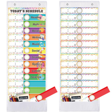 PerKoop Perkoop Today's Schedule Pocket Chart Confetti Class Pocket ...