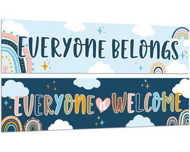 2 Pack Boho Rainbow Classroom Decorations Welcome Banner Bulletin Board ...