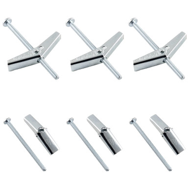 Jersvimc 10Pcs 1/8 x 2 Inch Round Head Toggle Bolt and Wing Nut, Metal ...