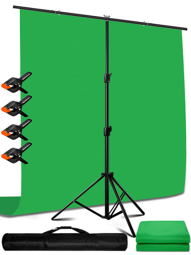 Heysliy Green Screen Backdrop 6.5X9.8ft with Stand kit for Streaming, 6 ...