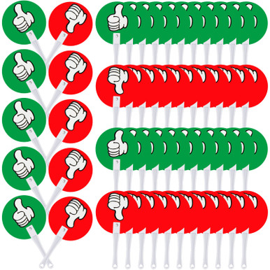 50 Pack Thumbs up Thumbs Down Classroom Voting Paddles Handy Teacher ...