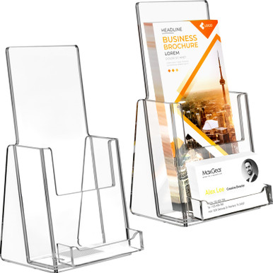 MaxGear Brochure Holder 4 inch, Acrylic Brochure Holders with Business ...