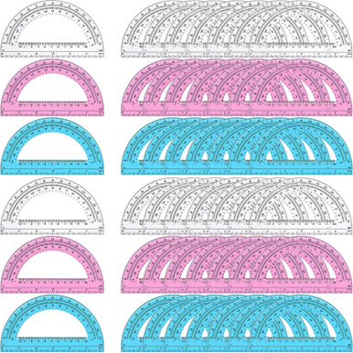 48 Pack Plastic Protractor 6 Inches 180 Degrees Protractors for ...