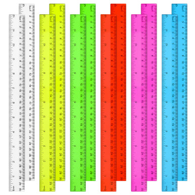 12 Inch Kids Ruler Clear Plastic Rulers for Kids School Supplies Home ...