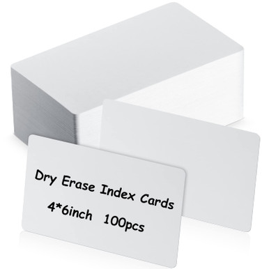 Harloon 100 Pcs Dry Erase Index Cards Blank Laminated Cards Reusable ...