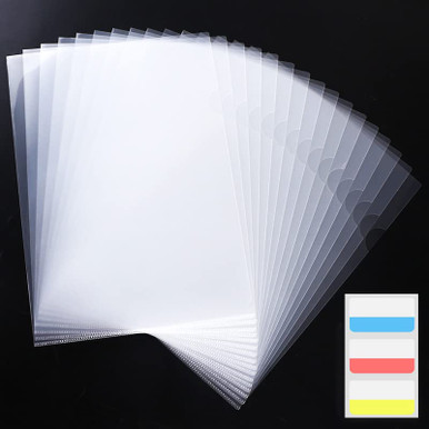 100 Pack Document Clear Plastic Folder Copy Safe Project Pocket LType ...