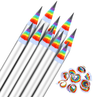 24 Pieces Rainbow Paper Pencils, Friendly Pencils, Rainbow Hb Pencils ...