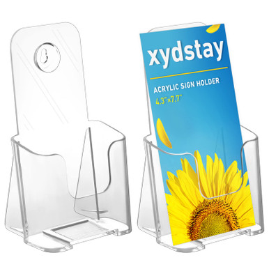 xydstay Acrylic Brochure Holder 4x9 Inches Slant Back Design, Clear ...
