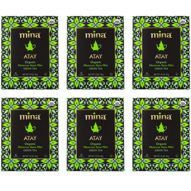 Mina Atay, Organic Moroccan Nana Mint Green Tea, 15 Biodegradable ...