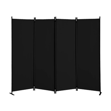 Room Divider 4-Panel Privacy Screen, Portable Screen Steel Frame with ...