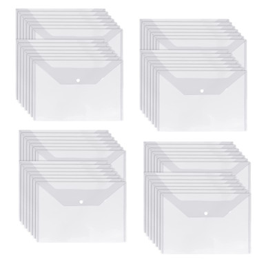 RHBLME 40 Pack Plastic Envelopes, 12" x 9" Clear Folders with Snap ...