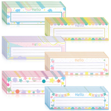 Ctosree 60 Pcs Name Tags Classroom Pastel Pop Desk Name Tags Labels ...