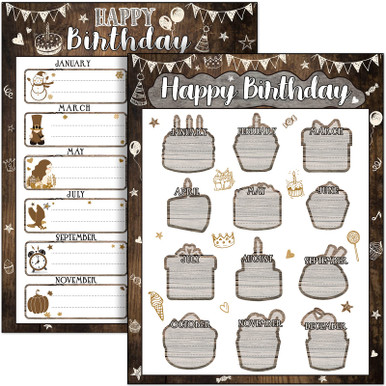 2 Pieces Wooden Pattern Birthday Bulletin Board Home Sweet Classroom ...