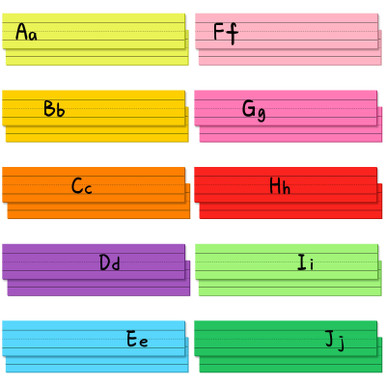 200 Count Colored Sentence Strips 3 x 24 Inches Rainbow Ruled Word ...